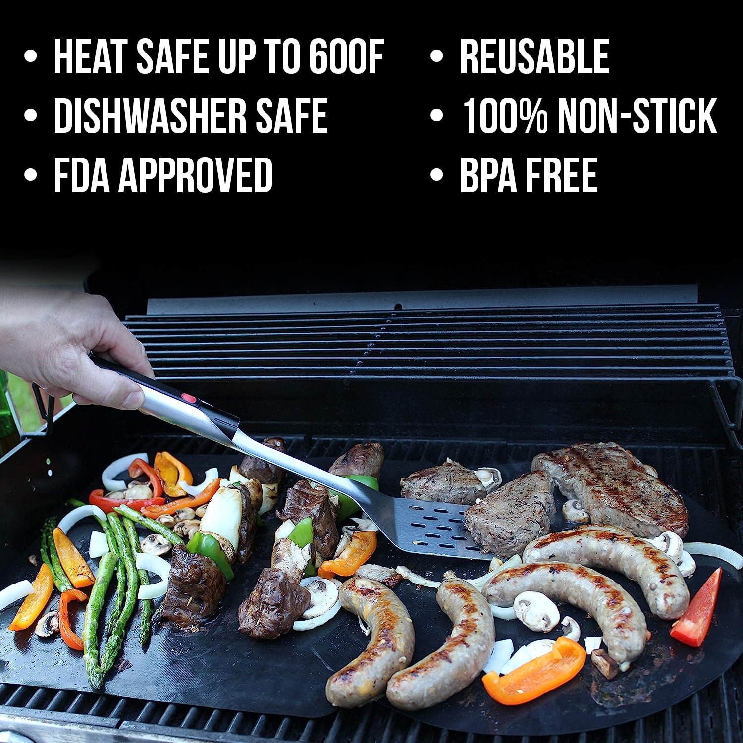 GrillMat 2-Pack | Non-Stick BPA-Free Griddle Mats for Grills | Grillight